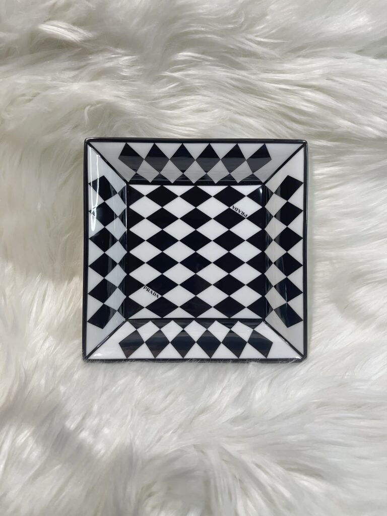 Prada Checkerboard Black and White Small Tray, Milan Boutique Exclusive ...